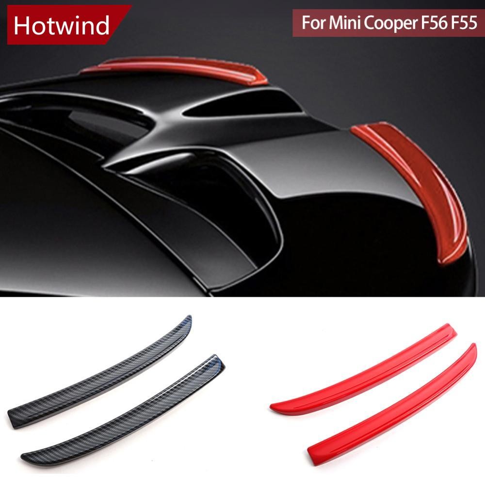 HOTWIND 2Pcs Car Rear Spoiler Extension Lip Fins Spoiler Red Carbon ...