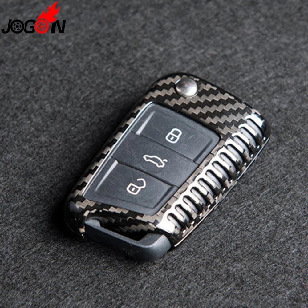 Real Carbon Fiber Remote Fold Key Fob Case Shell Cover For Volkswagen ...