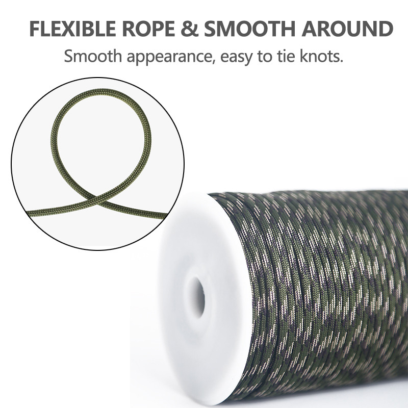 【Ship in 24H】Paracord Rope 100M 550 Military Standard 9 Strand Core 4mm ...