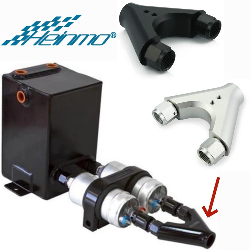 Aluminum 044 Twin Dual Fuel Pump Billet Y Block Surge Tank Adapter 8AN ...