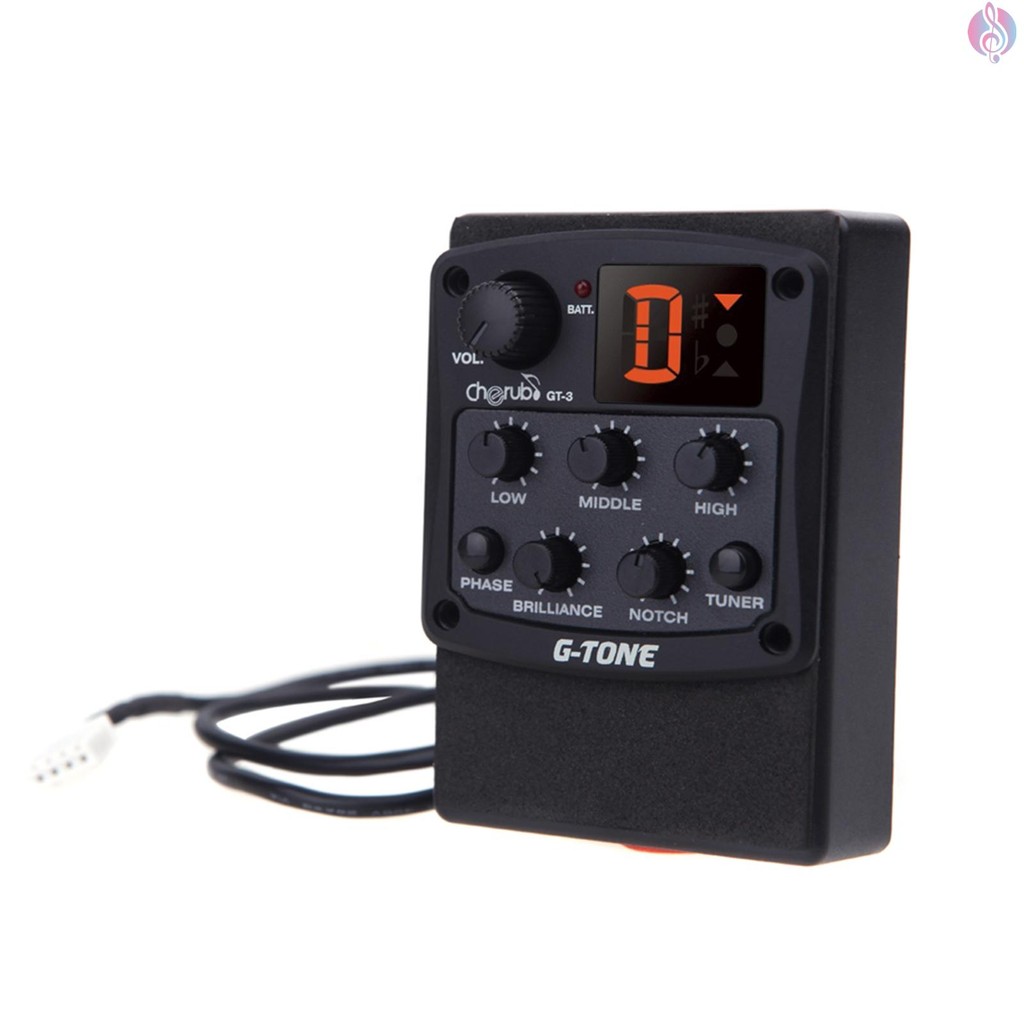 Cherub G-Tone 3-Band EQ Equalizer Acoustic Guitar Preamp Piezo Pickup ...