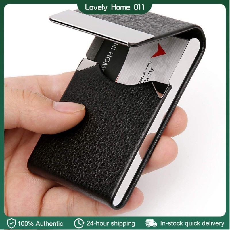 Business Card Holder Case - PU Leather Business Name Card Case Slim ...
