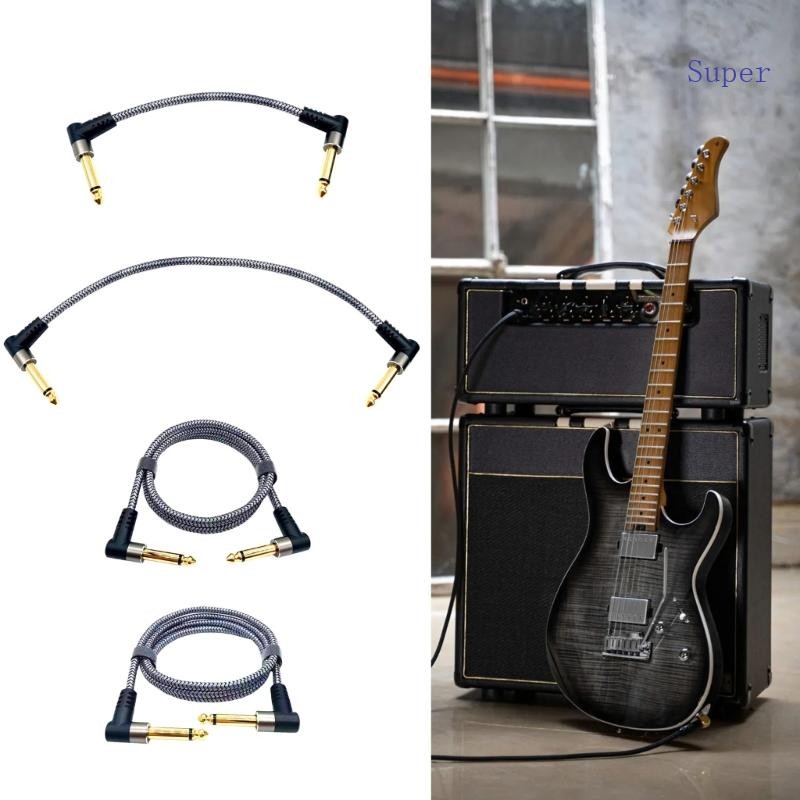 Super Nylon Braided Guitar Pedal Cable Effect Cable Cord Right Angle ...