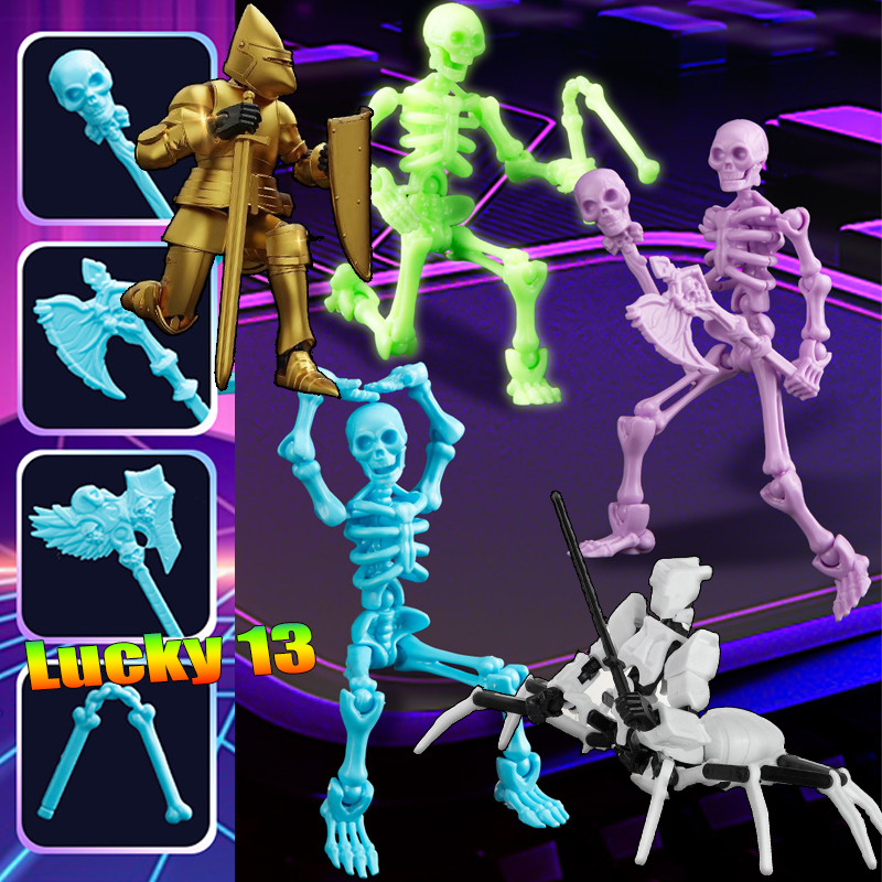 T13 Spider Man Dummy Knight Skeleton Man Lucky 13 Action Figure Robot ...
