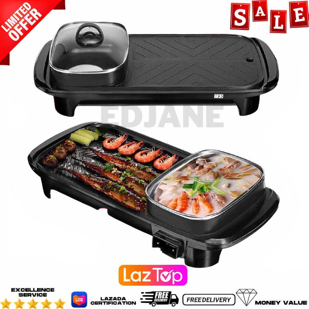 Authentic KOREAN 2 in 1 ELECTRIC SAMGYUP HOTPOT GRILLER Multifunctional ...