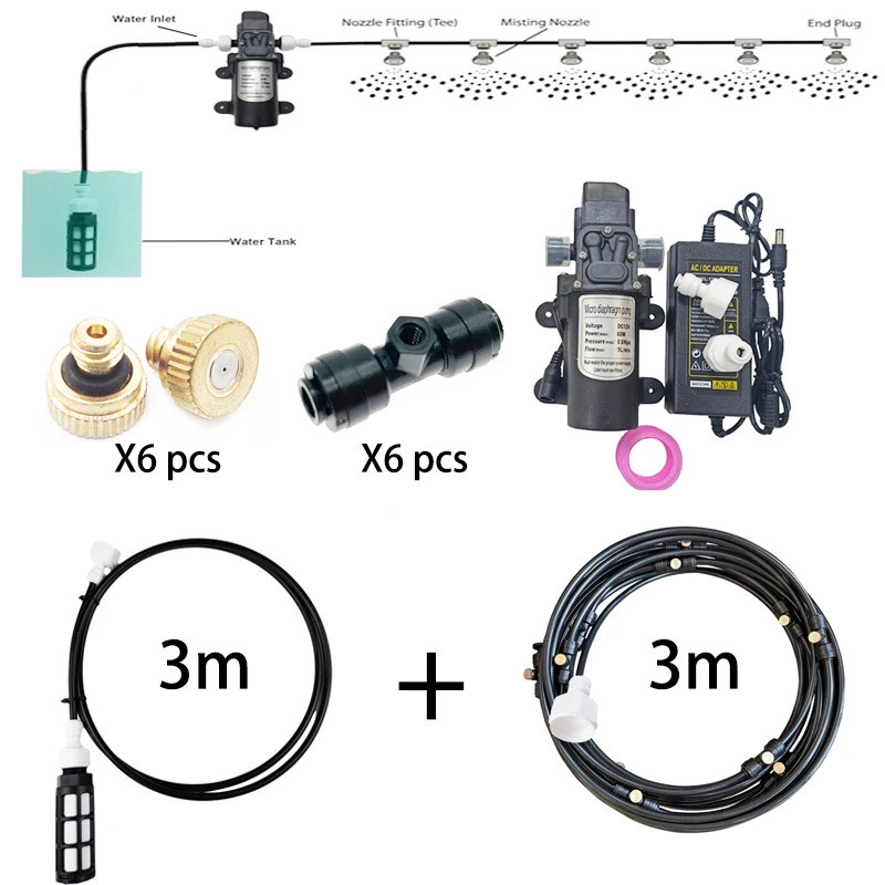 20-60FT Pre-Assembled Electric Sprayer Garden Patio Terrace Mist System ...