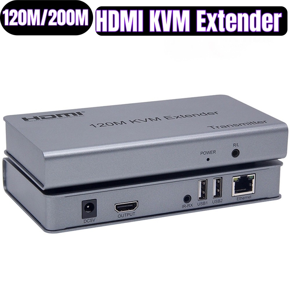 4K 120M HDMI KVM Extender 200M over RJ45 Ethernet Cat5e 6 cable ...