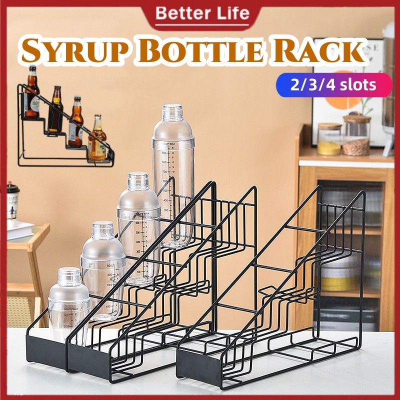 Multifunctional Stainless Steel Wire 4 Compartment Bottle Holder Syrup ...