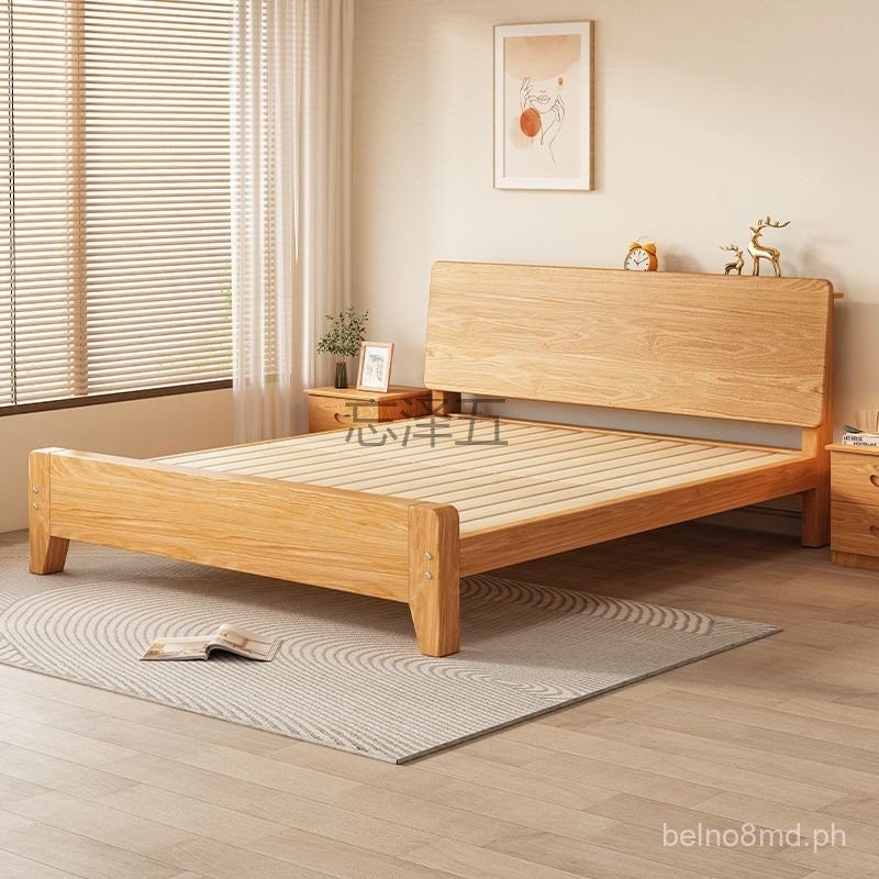 JY Full Solid Wood Bed Modern Simplicity1.5M Rental Room Double Bed ...
