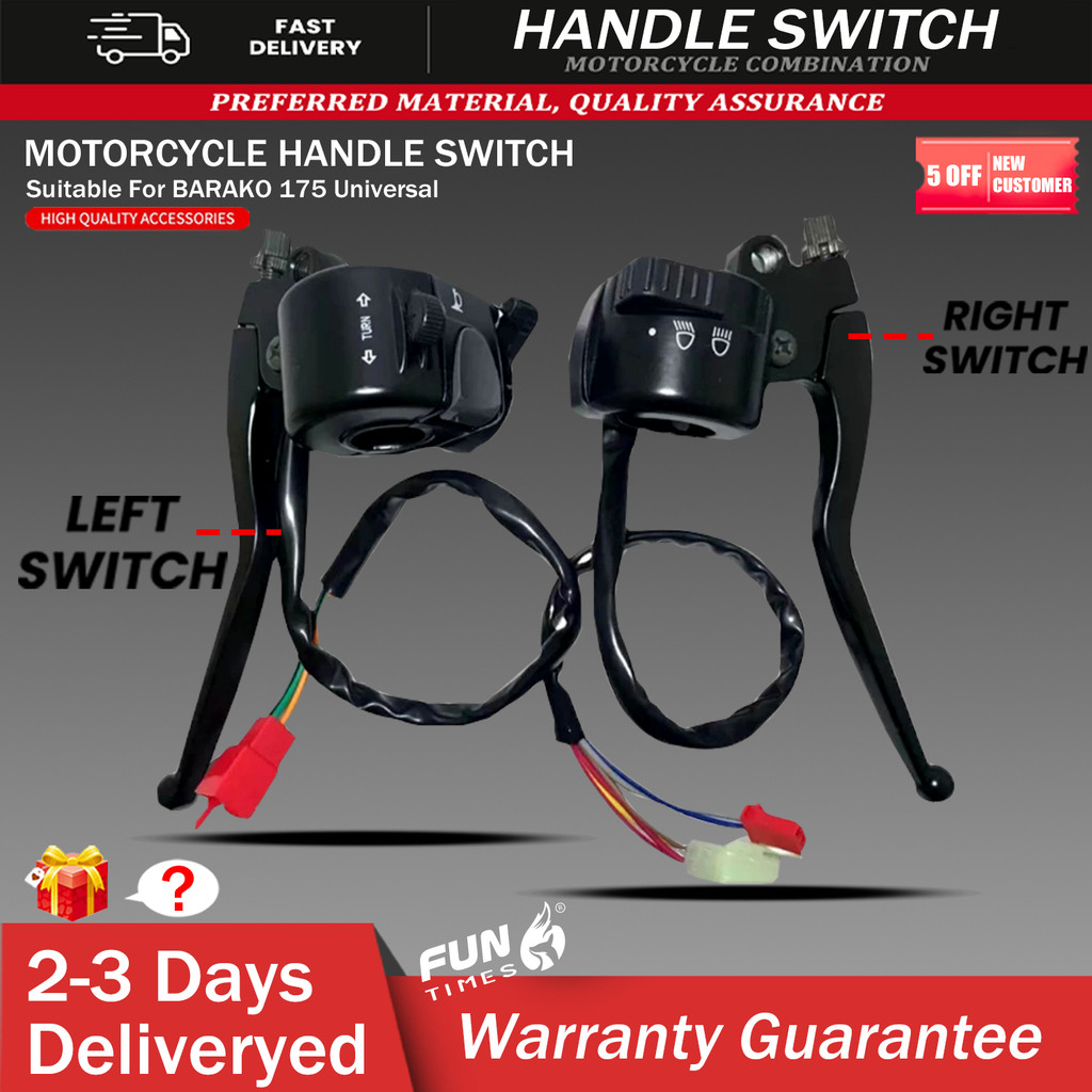 Bajaj CT100 Brake Lever With Handle Switch (1set) Left/Right Handle ...