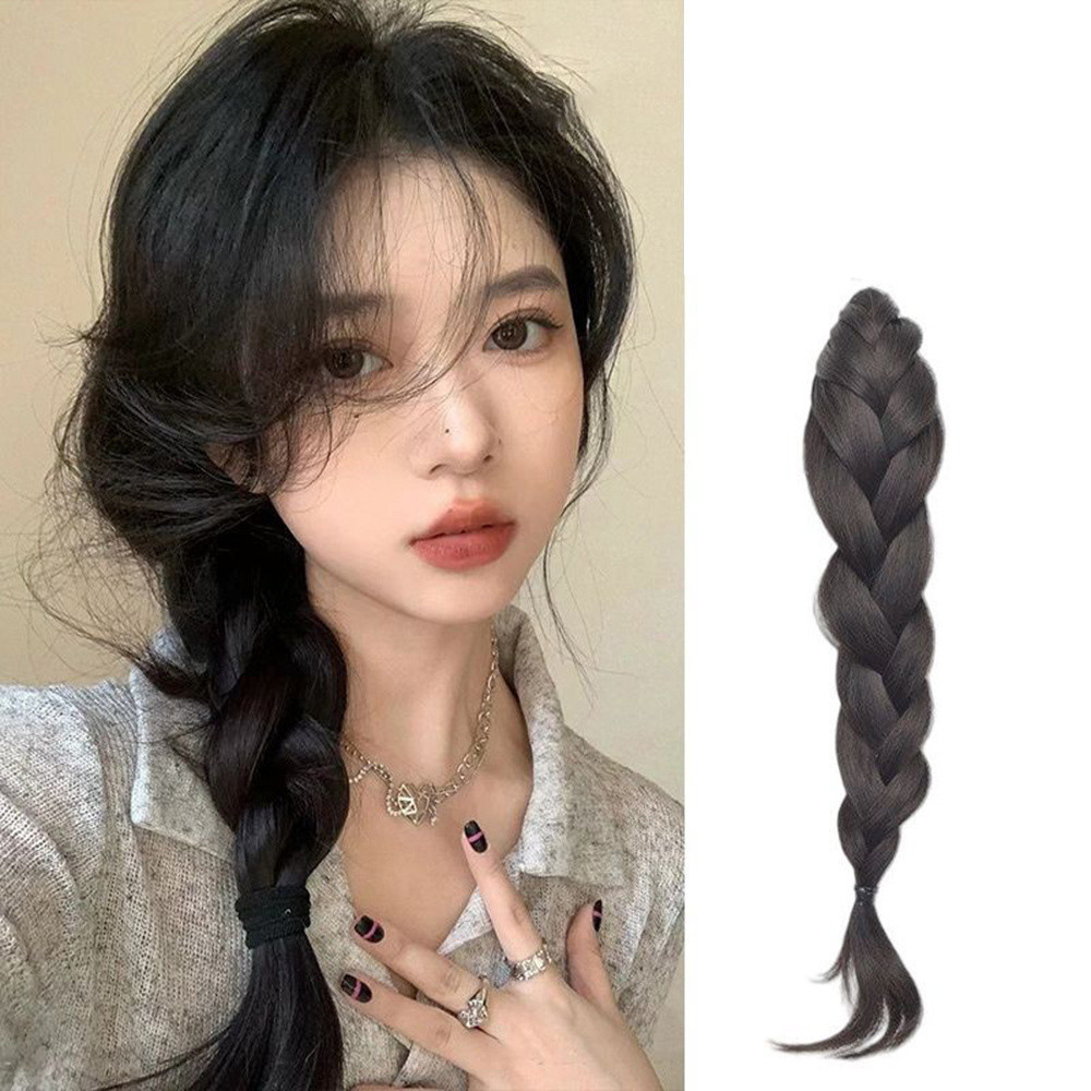 YOUJ Long Fluffy Twists Braid Ponytail Claw Clip Wig for Woman Increase ...