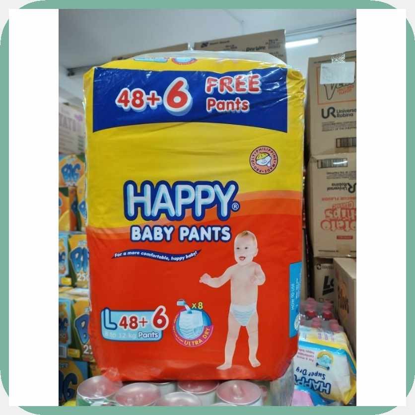 HAPPY_xI`PANTS]BG]BABY]Bo#DIAPER]GN#LARGE]oB#48'S | Shopee Philippines