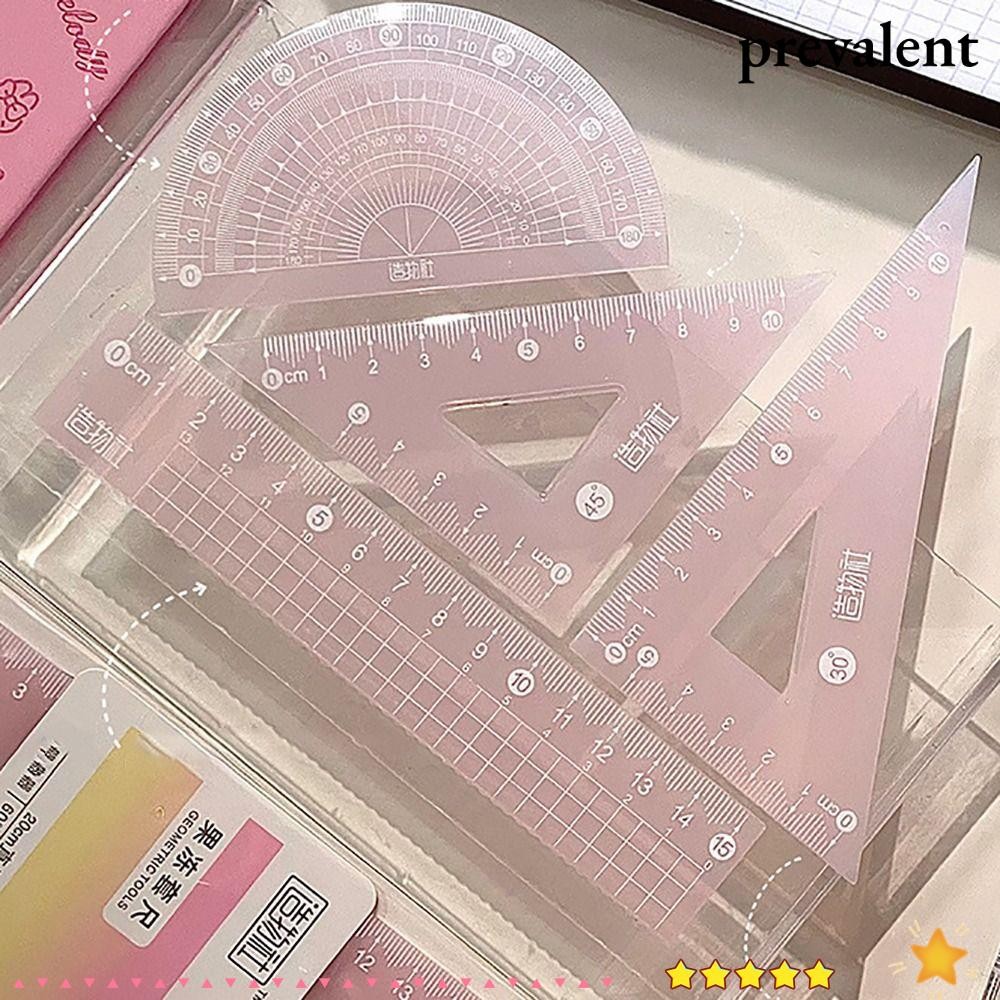 PREVA 4PCS/Set Jelly Ruler Set, Transparent Measuring Stationery ...