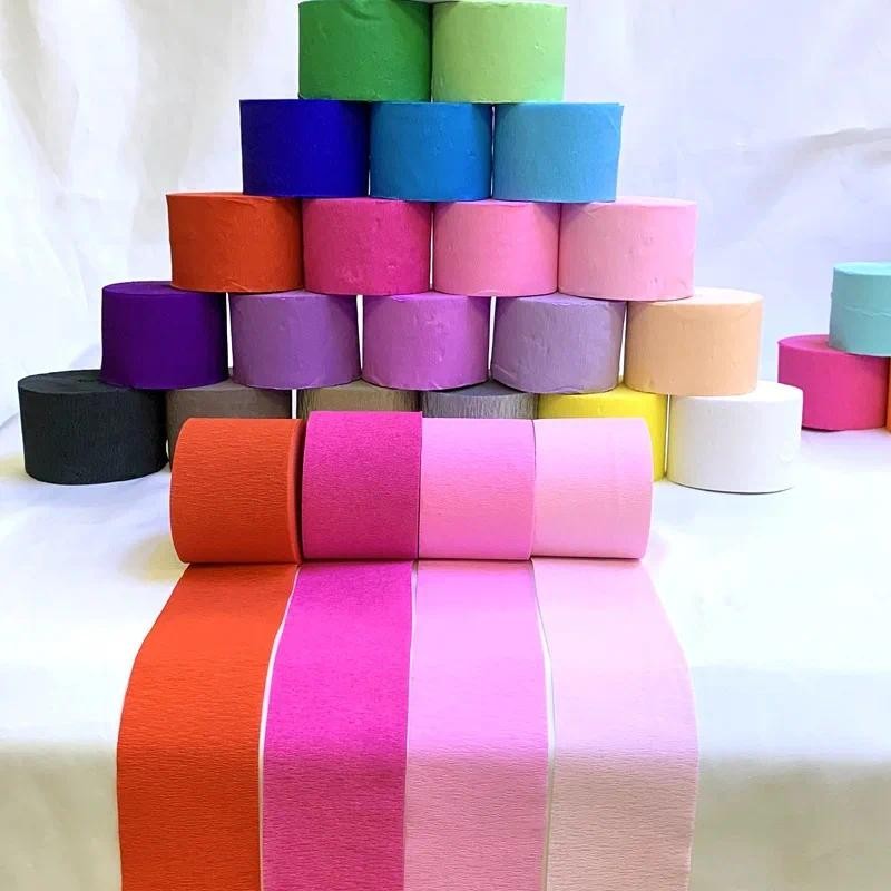 25m/Roll 4.5cm Colorful Crepe Paper Streamers Paper Streamers Tissue ...