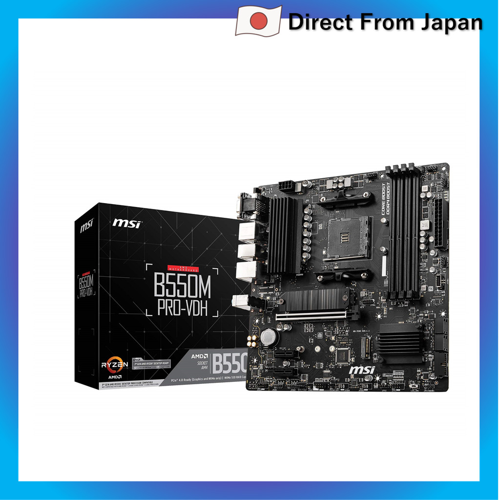 MSI B550M PRO-VDH AMD Ryzen 5000/4000G/3000 Series Processor Compatible Socket AM4 DDR4 PCIe4.0 ...
