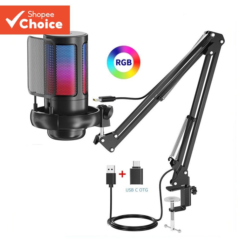 [Shopee Choice] Wired USB Condenser Microphones RGB PC Gaming ...