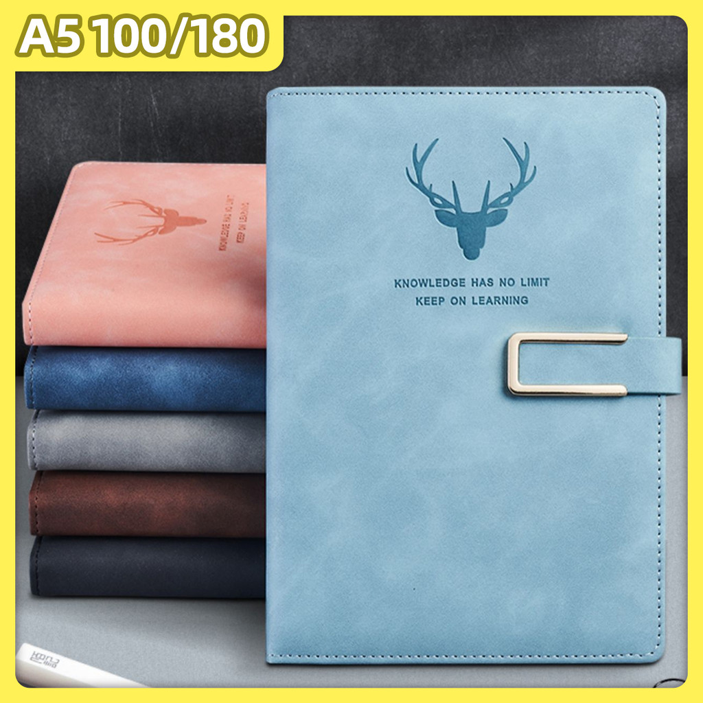 A5 Notebook Super Thick Notepad Skin Feeling Leather Diary School ...