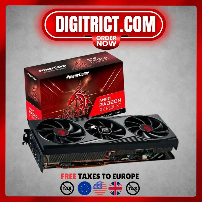 PowerColor Radeon RX 6800 XT 16GB Red Dragon GDDR6 Video Graphics Card ...