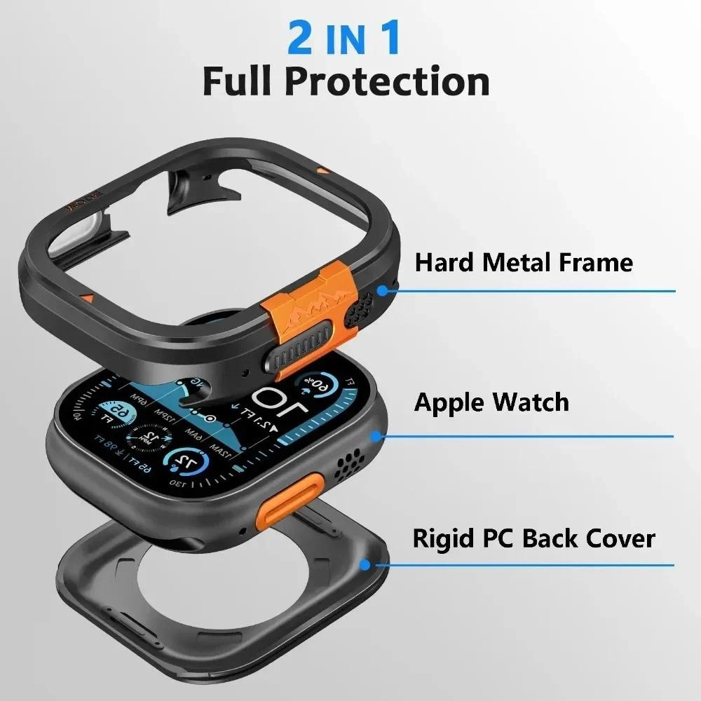 Metal Case for Apple Watch Ultra 2 49mm 46mm Protector WatchCase ...