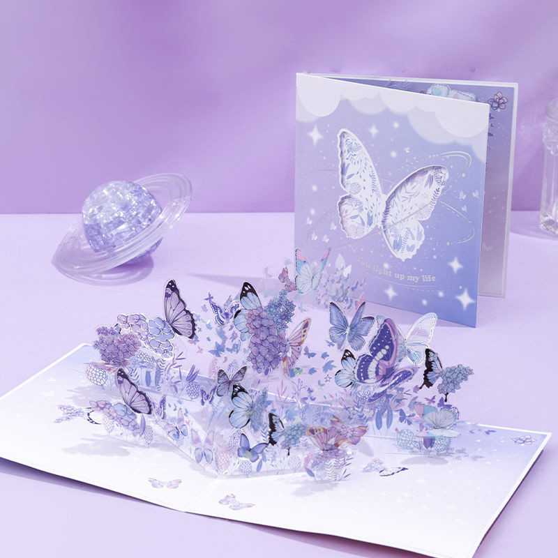 Shiny Bule Butterfly Pop-up Greeting Card 3D Pop Up Card Pop Up ...