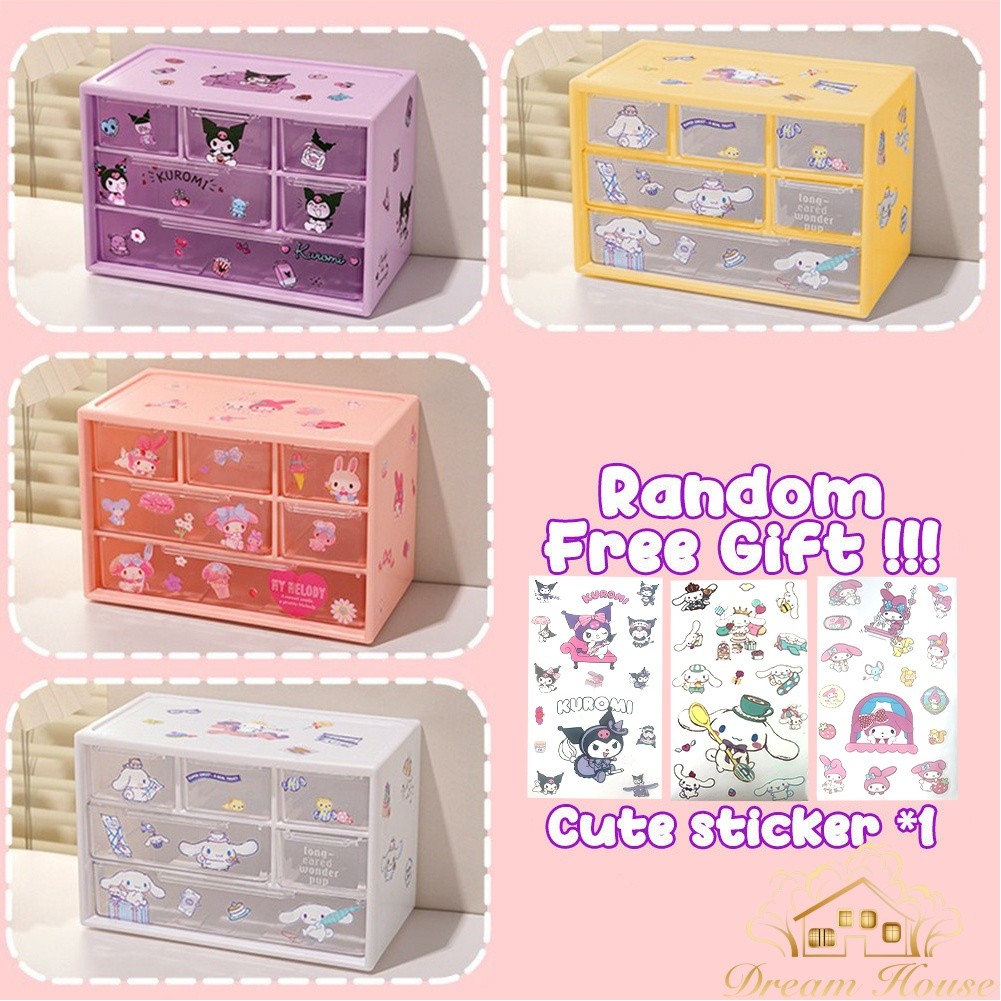 6 Slots Desk Storage Box Multifunctional dustproof Storage Casket ...