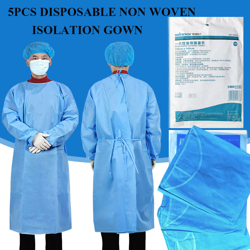 10/5pcs PPE Disposable Non Woven Isolation Gown PPE Gown LAB Gown ...