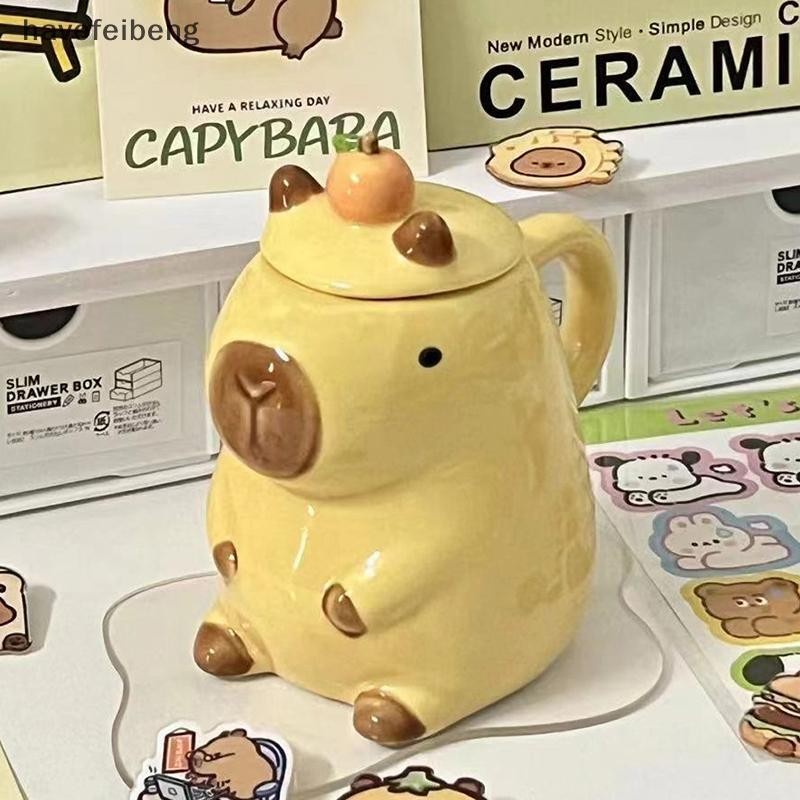 havefeibeng 3D Capybara Mug Ceramic Coffee Mug Cartoon Capybara Couple ...