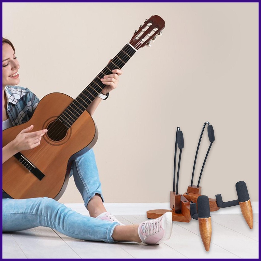 Guitar Wall Mount Foldable Sturdy Guitar Hanger Protective Foam Pads ...