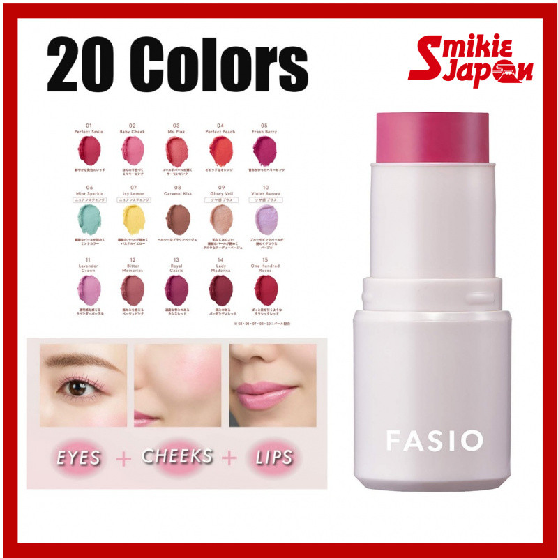 KOSE FASIO Multi Face Stick 20 Color 4g For Eye color / Cheek / Lip - Direct From Japan | Shopee ...