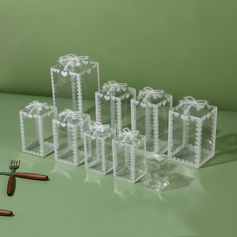 Transparent Lace Clear Gift PVC Box Chocolate Present Flower Cake Candy ...