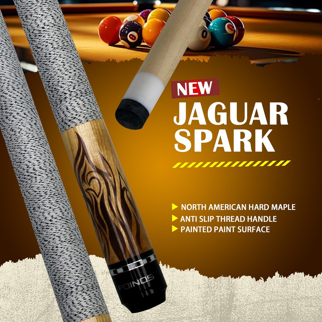 POINOS-Canadian Hard Maple Billiard Cue - Poison Series with Wrap Grip ...