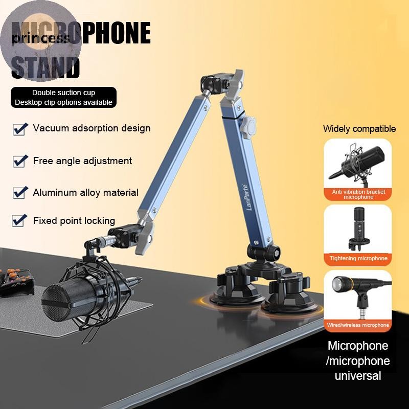 Princes Microphone Boom Arm Desk Mount Mic Stand 360°Swivel 3/8 Thread ...