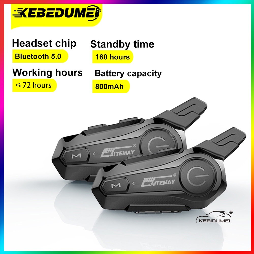 Kebidumei Motorcycle Bluetooth Intercom Helmet Headset Intercomunicador ...
