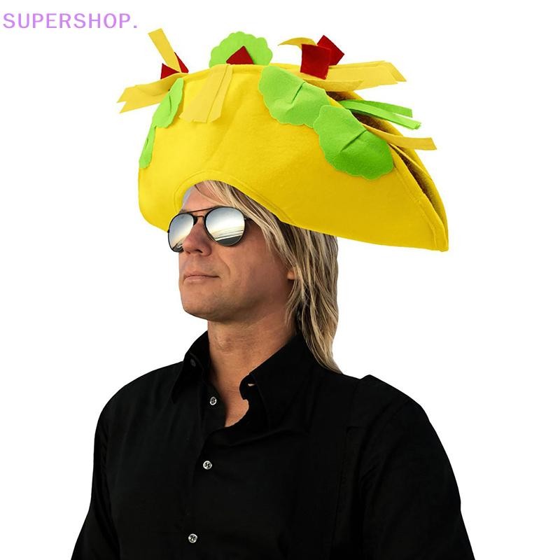 SUPERSHOP Mini Mexican Taco French Fries Hats Men Felt Taco Hat For ...