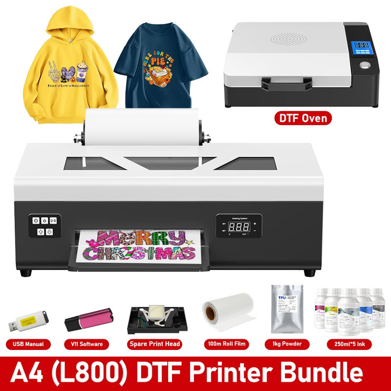 A4 DTF Printer with Roll Feed Direct to Film DTF Printer 8.2inch Heat ...