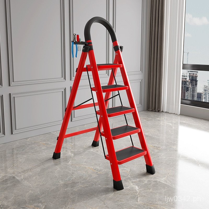 Multi-Functional Indoor A-Frame Ladder Telescopic Carbon Steel Step ...