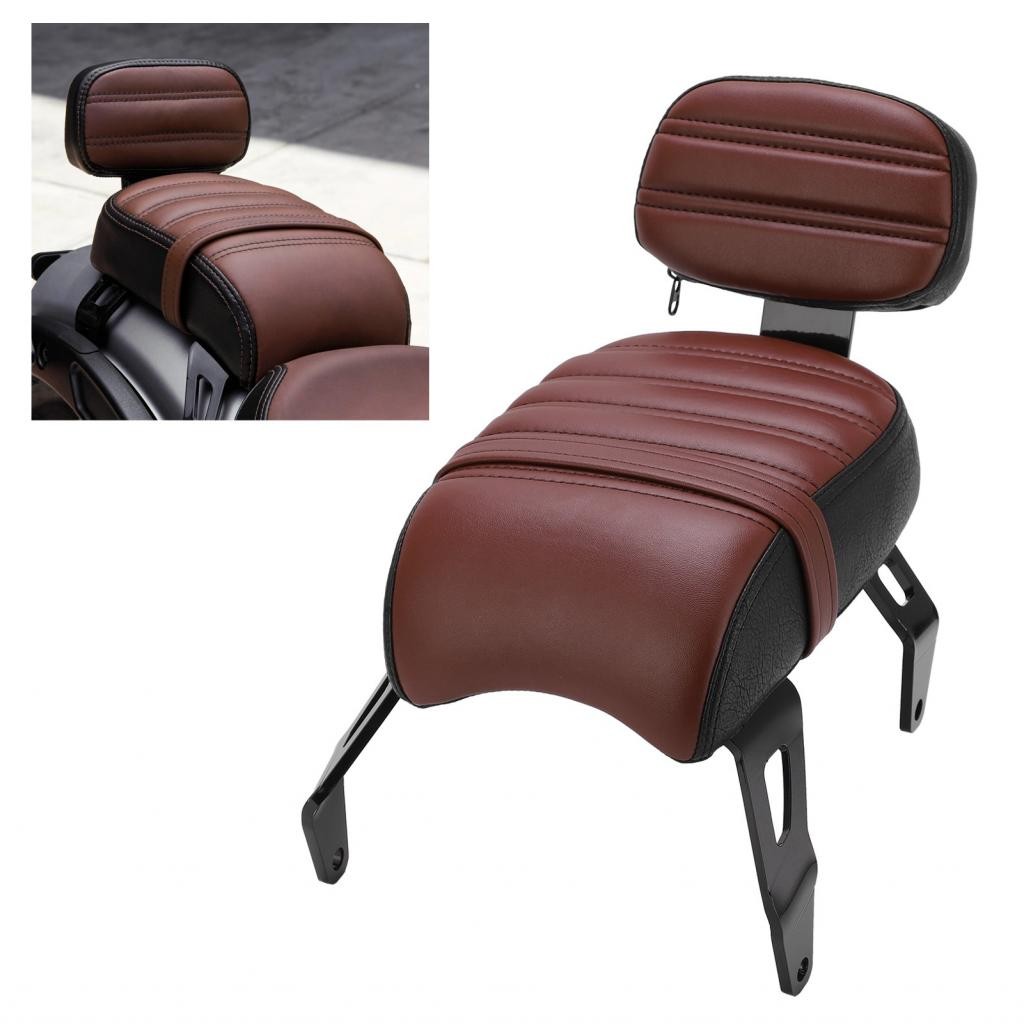 Calinodesign Motorcycle Rear Passenger Seat with Backrest Kits Leather ...