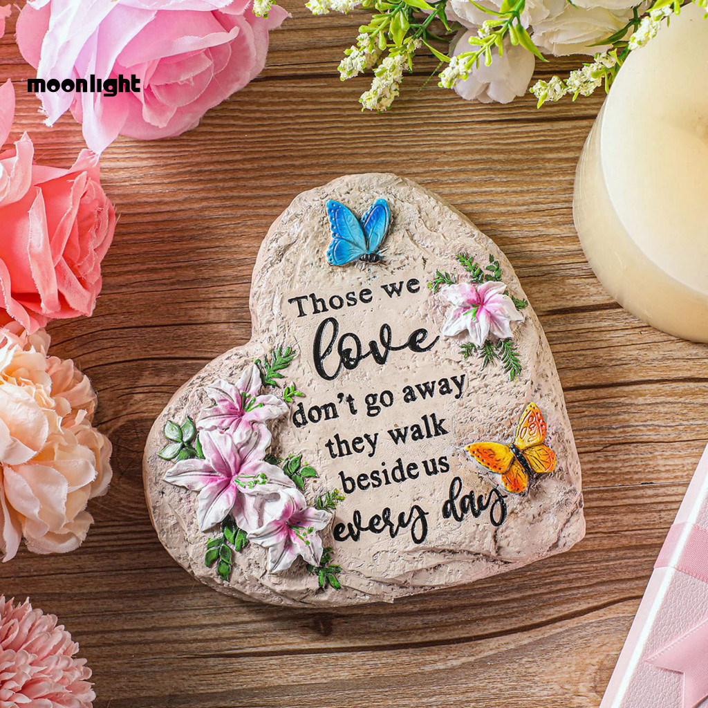 MO Resin Heart-shaped Bereavement Ornament Condolence Gift with ...