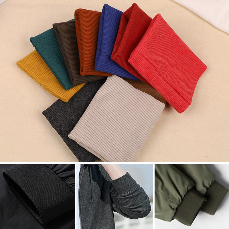 Knitted Rib Cuff Fabric For Sweatshirt Sleeves Stretchy Cotton Ribbed ...