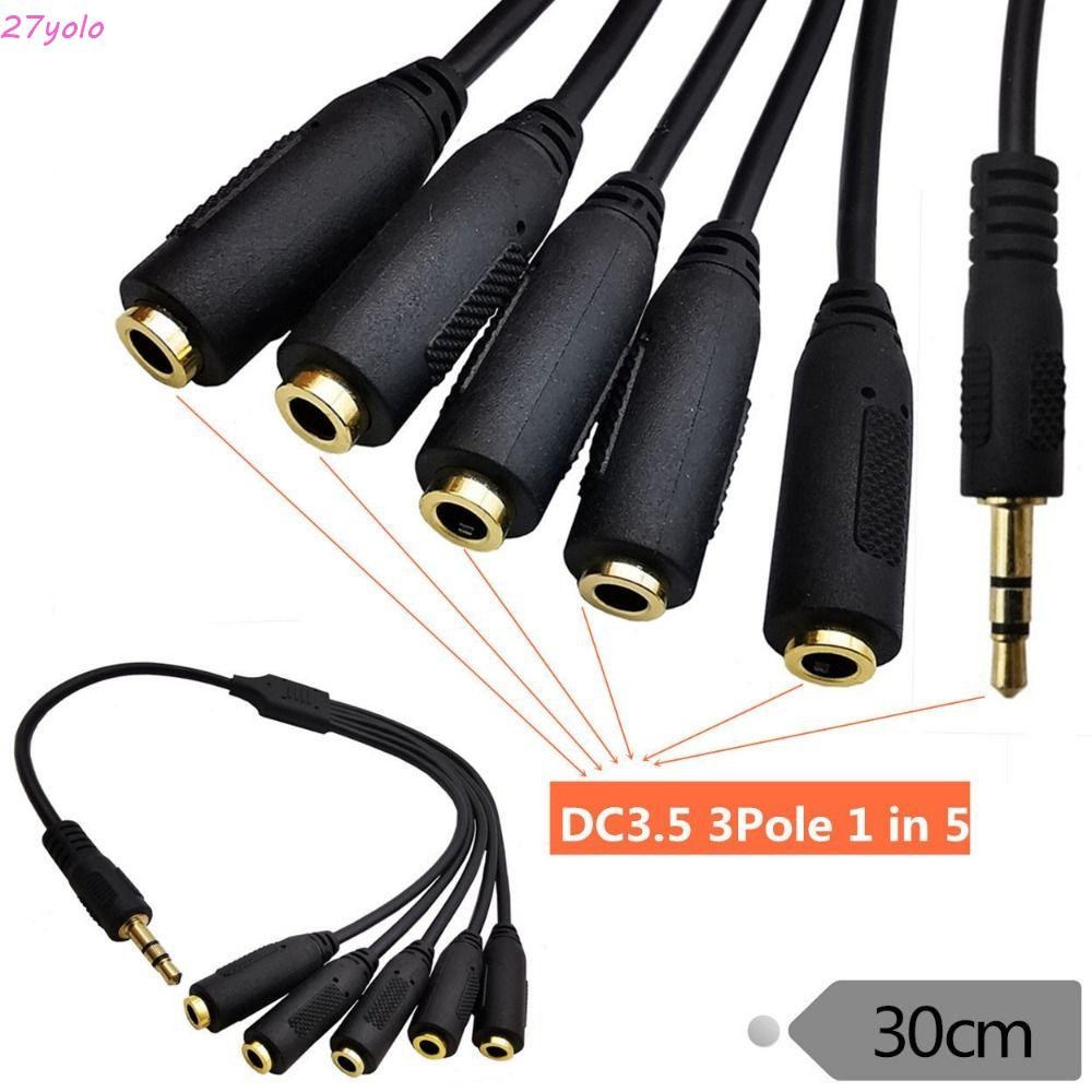 YOLO Multi Headphone Audio Splitter Cord, 3.5mm 1/8 TRS Male 3.5mm ...
