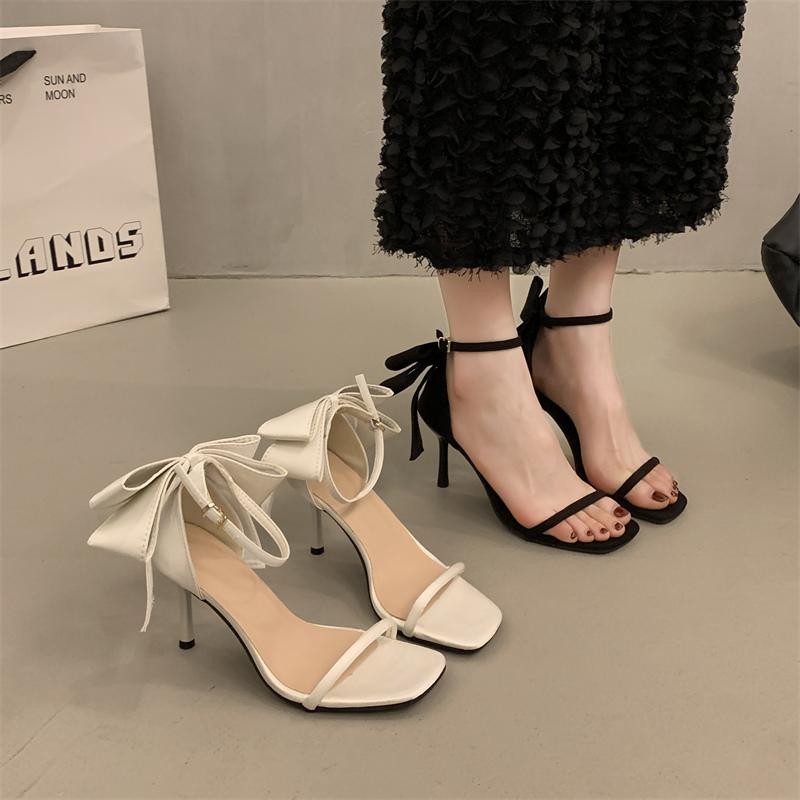 ONEW koran open toe high heel prom temperament bow stiletto sandals 8CM ...