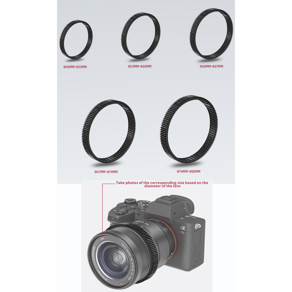 For DSLR Camera Seamless Focus Gear Ring 360 Rotation Follow Focus Ring ...
