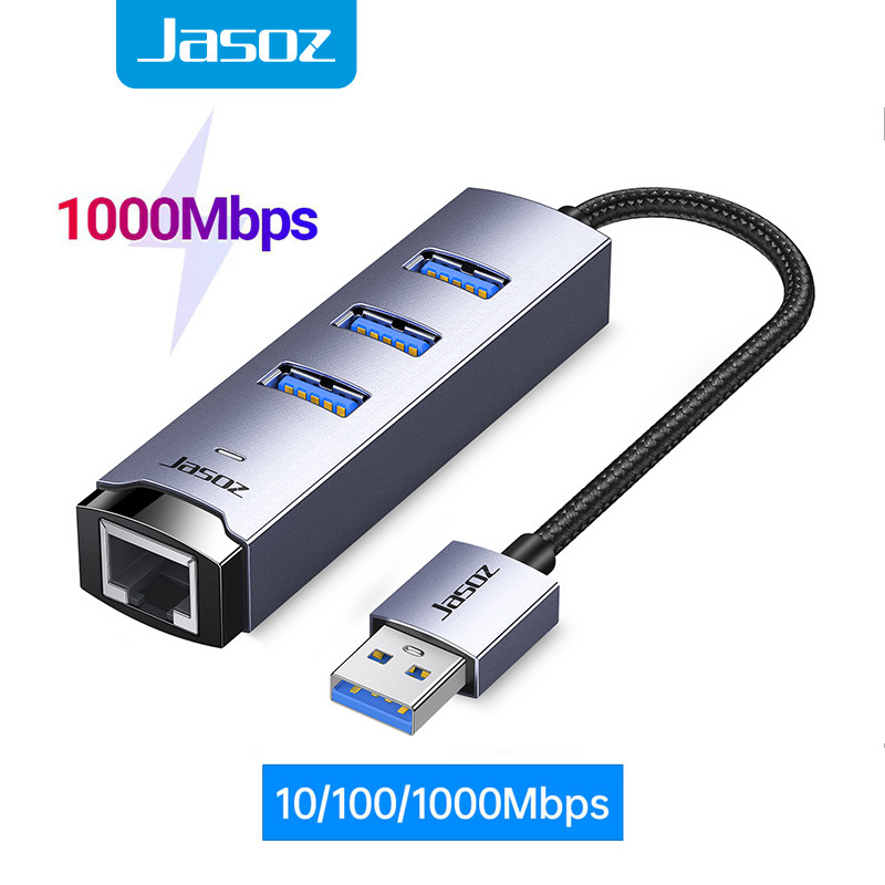 Jasoz Gigabit Hub Multi-Port USB-C Hub Laptop Network Adapter USB 3.0 ...
