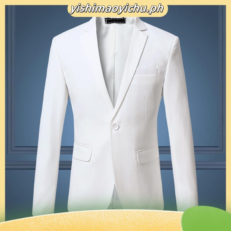 Fashion Stylish Men's Blazer Coat Jacket Casual Slim Fit One Button ...