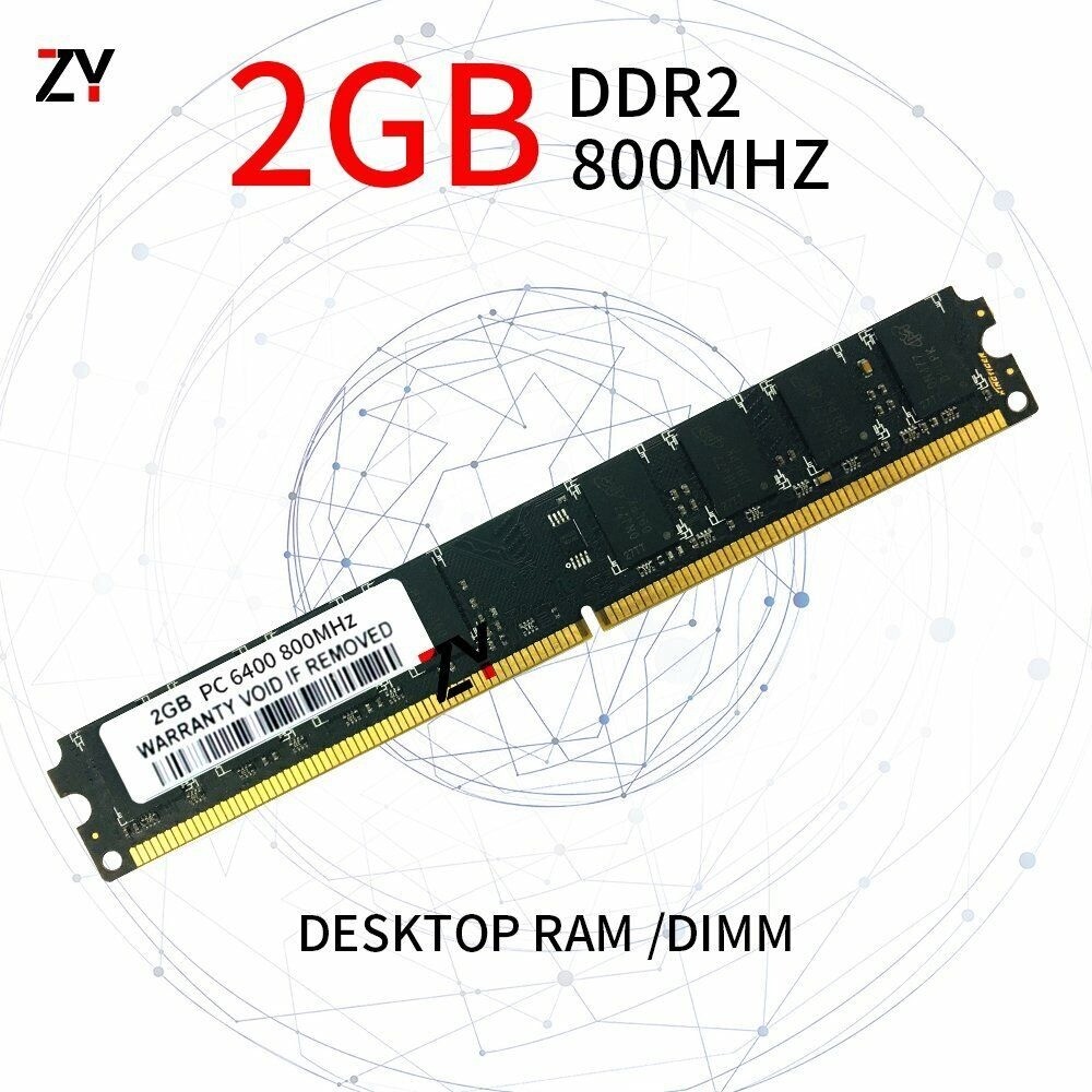2GB DDR2 PC2-6400U 800MHz 1.8V CL6 For Computer Non-ECC DIMM RAM ...