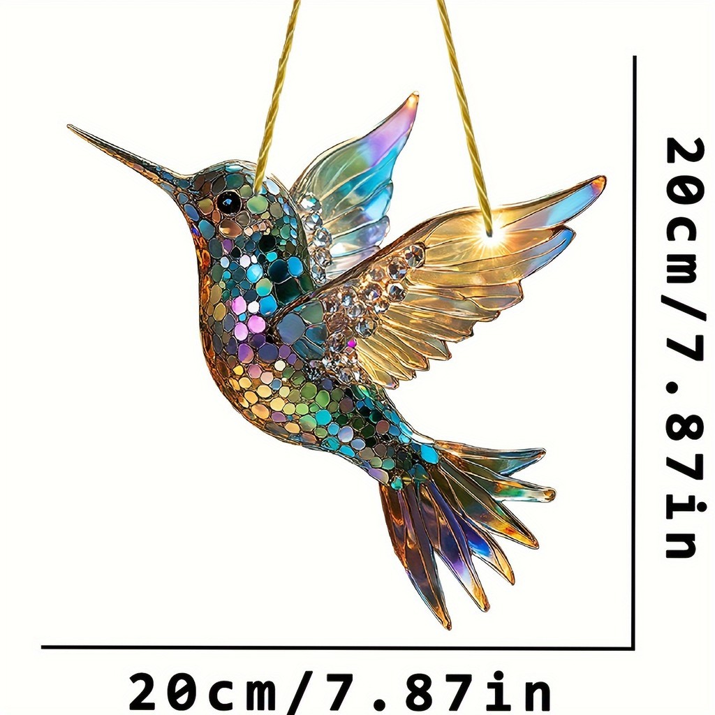 Hummingbird Suncatcher for Window, Stained Glass Window Hanging ...