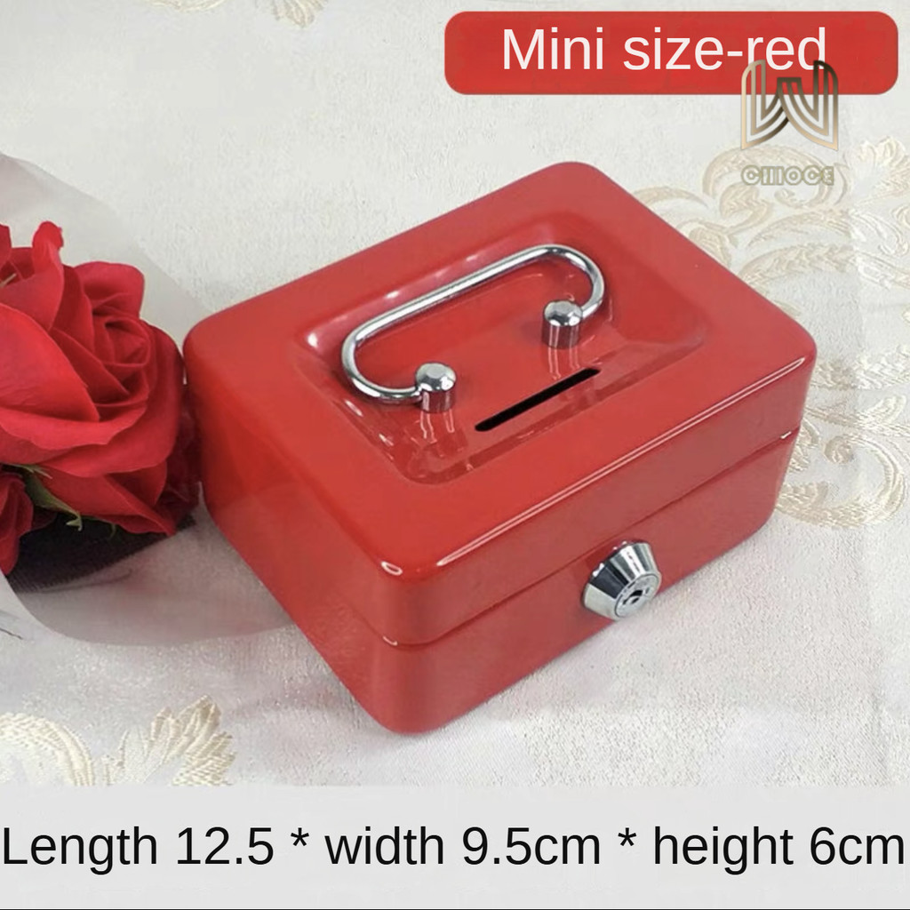 Mini Cash Box Coin Piggy Bank Money Organizer Cash Box with Lock Cash ...