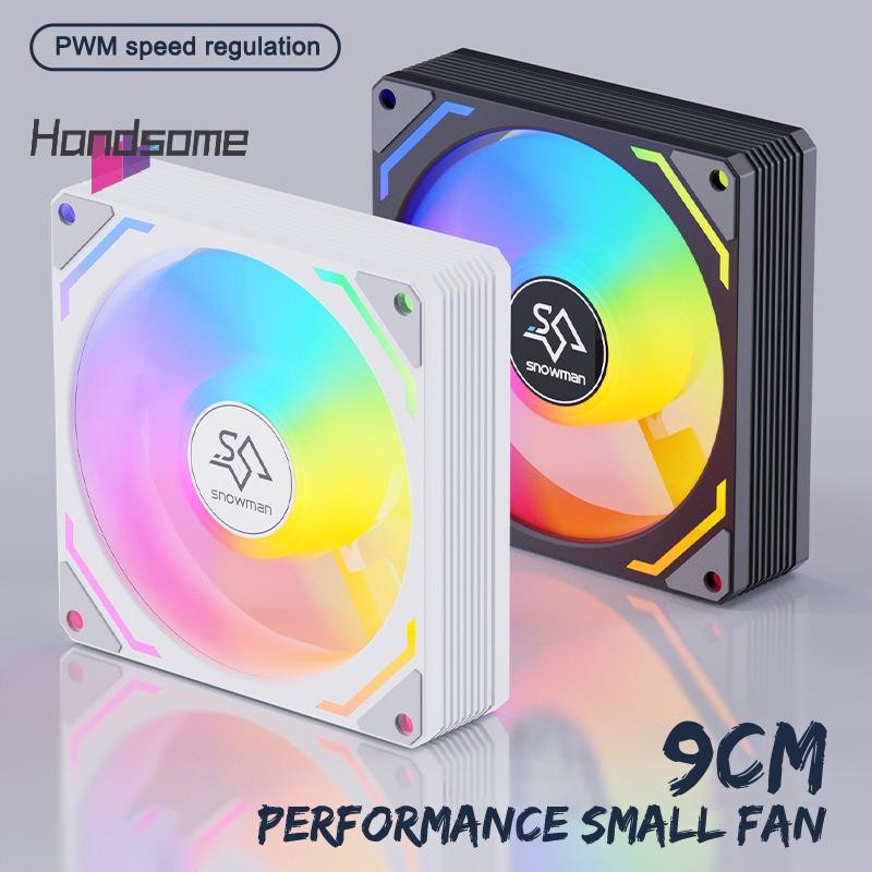 Handsome 9cm Computer Case Cooling Fans Rgb Mute Colorful Atmosphere Lamp Air Cooler Pwm 4pin