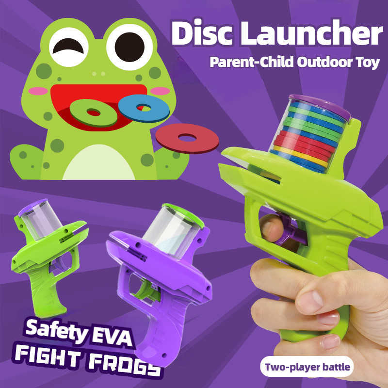 Kids Toy Mini Frisbee Toy Disc Launcher Parent-Child Outdoor Toy Safety ...