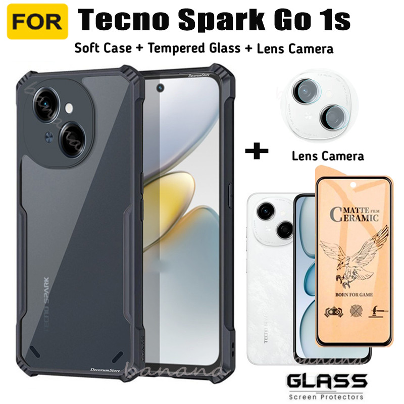 ShockProof Case for Tecno Spark Go 1s Ceramic Tempered Glass 3 in 1 ...